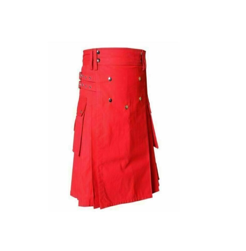 Mens Red Fashion Kilt With Pockets | Modern Kilt For Sale Nov 2020 ...